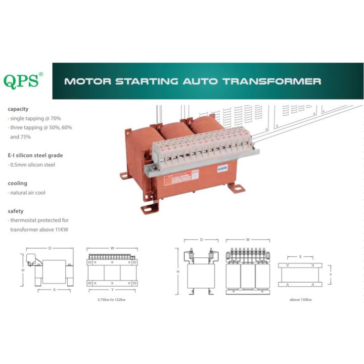 QPS 3.75kw- 45kw motor starting auto transformer auto trans | Lazada
