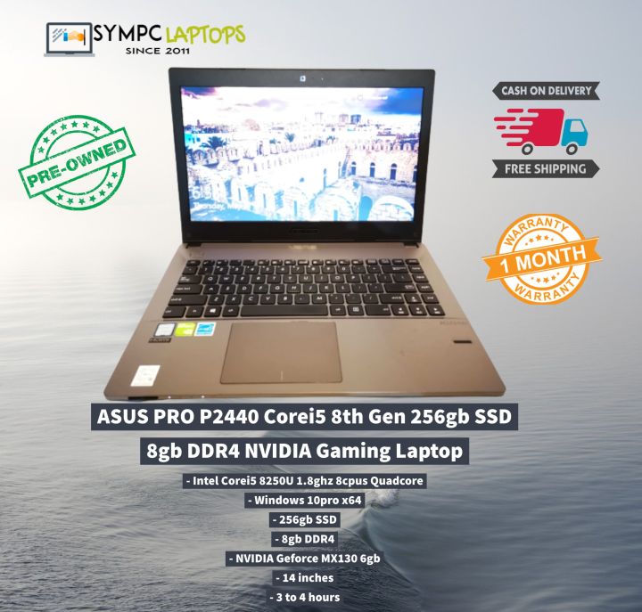 ASUS PRO P2440 Corei5 8th Generation 256gb SSD 8gb NVIDIA Gaming Laptop ...