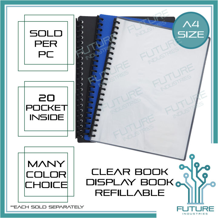 Clear Book Display Book (1) Clearbook Refillable 20 Pockets A4 Size ...