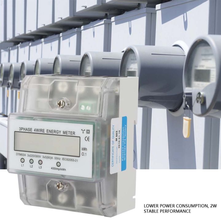 Electric Power Meter 220/380V 5-80A Energy Consumption Digital Electric ...