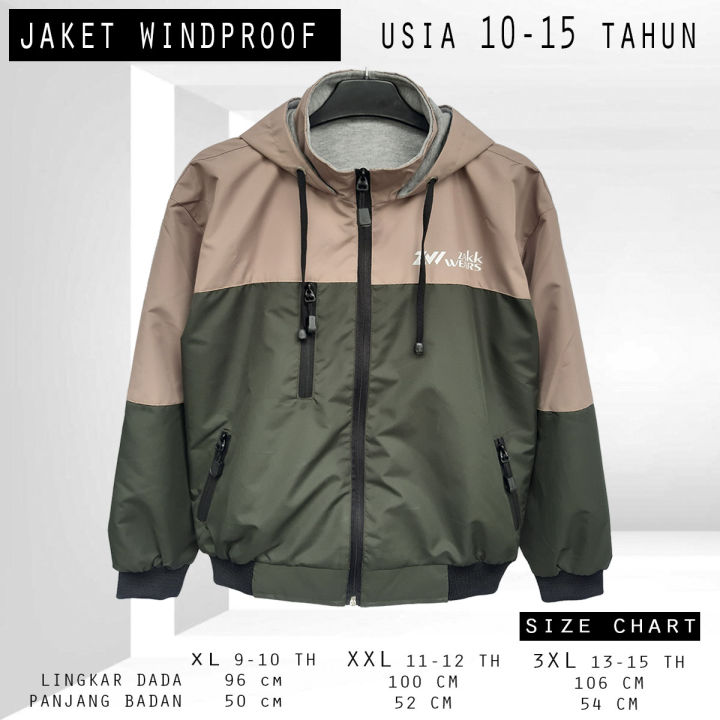 Zakkwears Jaket Anak Remaja Windproof Tahan Angin Usia 10-15 Tahun ...