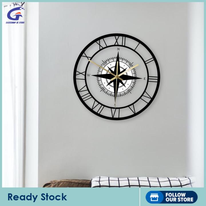 Gazechimp Compass Direction Wall Clock Wall Hanging Watches Acrylic ...
