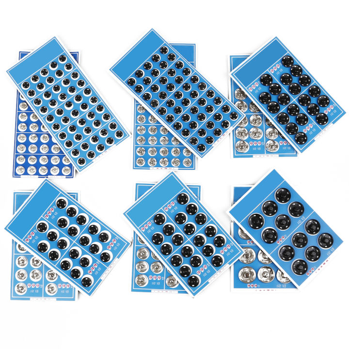 8/10/12/14/16/18/20mm Snap Buttons Black Silver Metal Fasteners Press ...