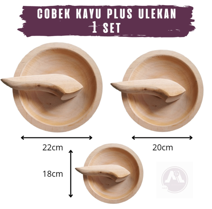 1 SET COBEK DAN ULEKAN KAYU UKURAN JUMBO BESAR KECIL | Lazada Indonesia