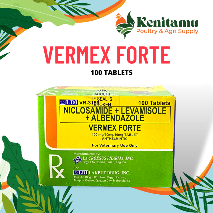 VERMEX FORTE NICLOSAMIDE + LEVAMISOLE + ALBENDAZOLE 100 TABLETS | Lazada PH
