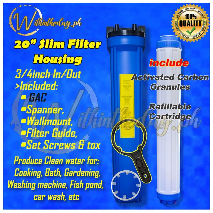 20 inch Water Filter housing Complete Set with Filter 20x2.75 inch ...