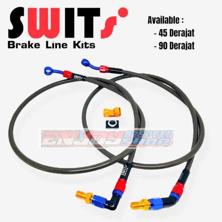 Selang Rem Depan warna swits variasi kepala 90 ° / 45 ° ukuran 100 cm ...