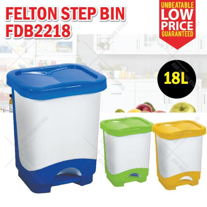 FELTON STEP BIN FDB2218 18L Office School Indoor Dustbin Waste Garbage ...