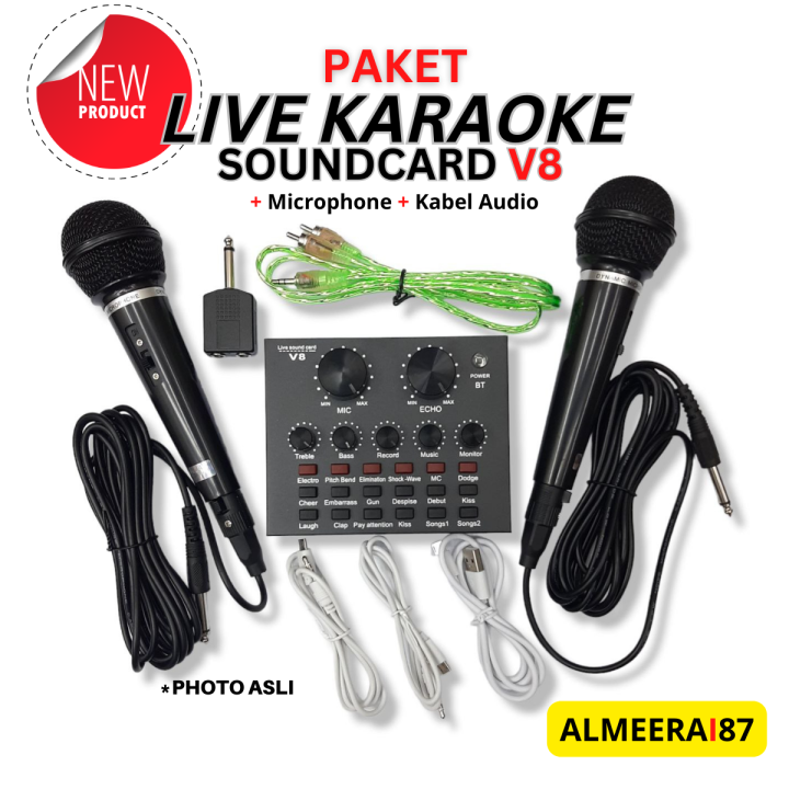 Sound Card/Mixer V8 Audio Bluetooth USB Soundcard Broadcast dan ...