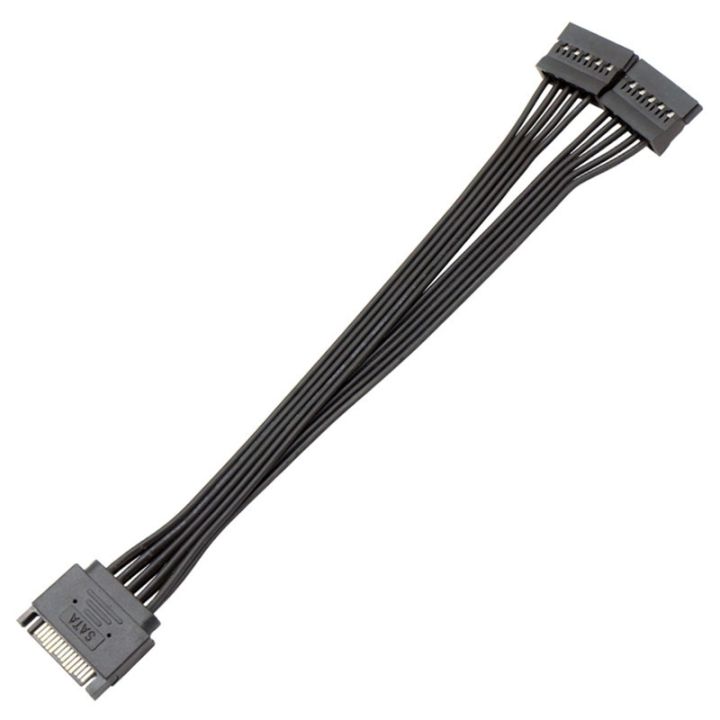 15 Pin Male to Dual Female Sata Power Splitter Adapter Cable 18AWG ...
