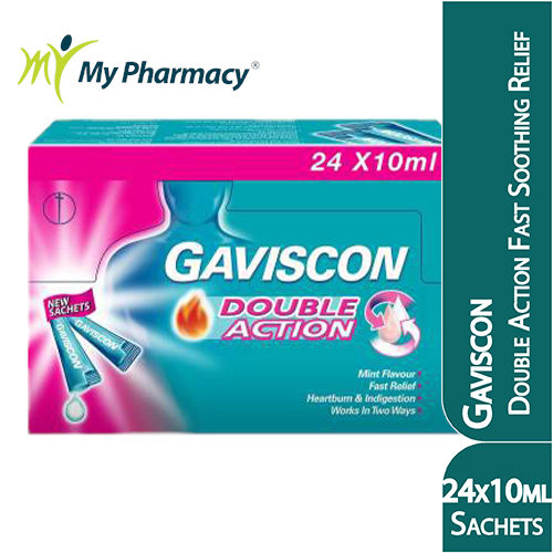 GAVISCON DOUBLE ACTION LIQUID SACHET 10ML 24'S | Lazada
