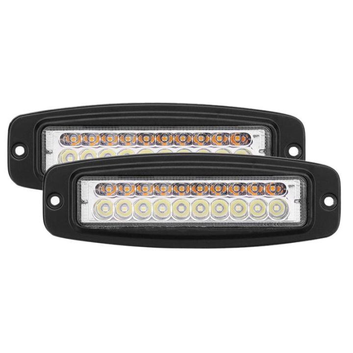 HYS 2X 7 Inch Dual-Color 100W Led Work Light Bar Flush Mount Flood ...