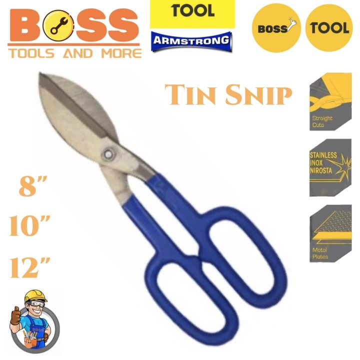 【HOT】 Armstrong Tin Snip Heavy Duty 8" ,10" ,12" Gunting Yero or ...