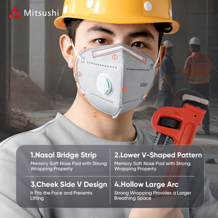 Mitsushi Dust Mask for Construction Mask Dust Haze Prevention with ...