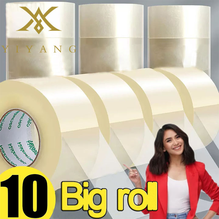 100 or 200 METER'S Wide Transparent Tape Big Roll Sealing Tape Long ...