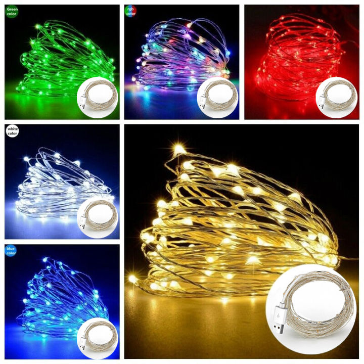 LED USB 10M 5M Micro String Christmas Lights Fairy decor Home ...