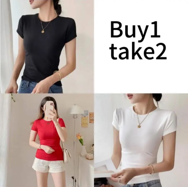 Tops for womens buy 1 take 2 (total 3) korea sexy double lining basic summer tops | Lazada PH