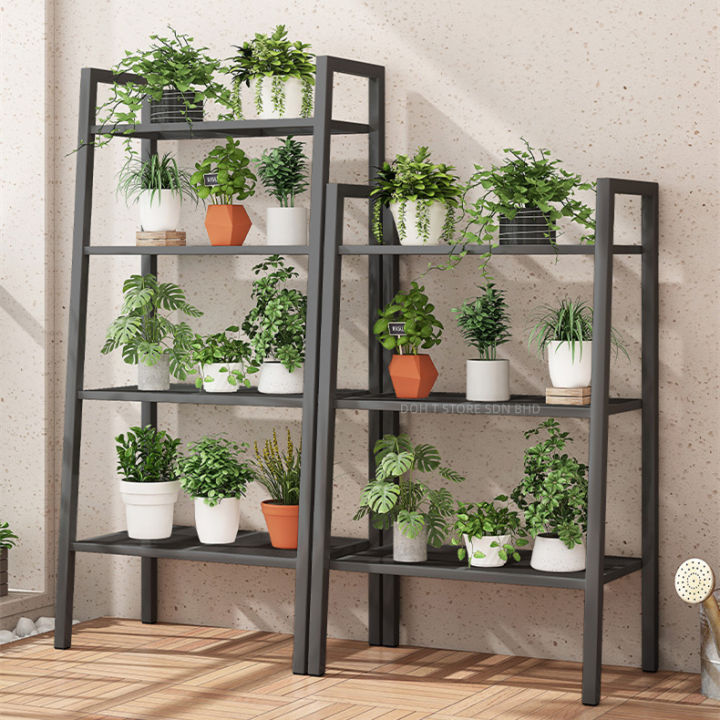 Modern Home Flower Rack Steel Frame 90/150cm Potted Plants Shelf Indoor ...
