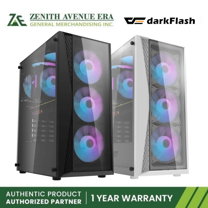 Darkflash DK352 Plus TG w/ 4pcs ARGB Fans Mid-Tower ATX Gaming Case ...