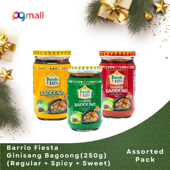 BARRIO FIESTA BAGOONG 250G X 3 ASSORTED PACK: REGULAR + SPICY + SWEET ...