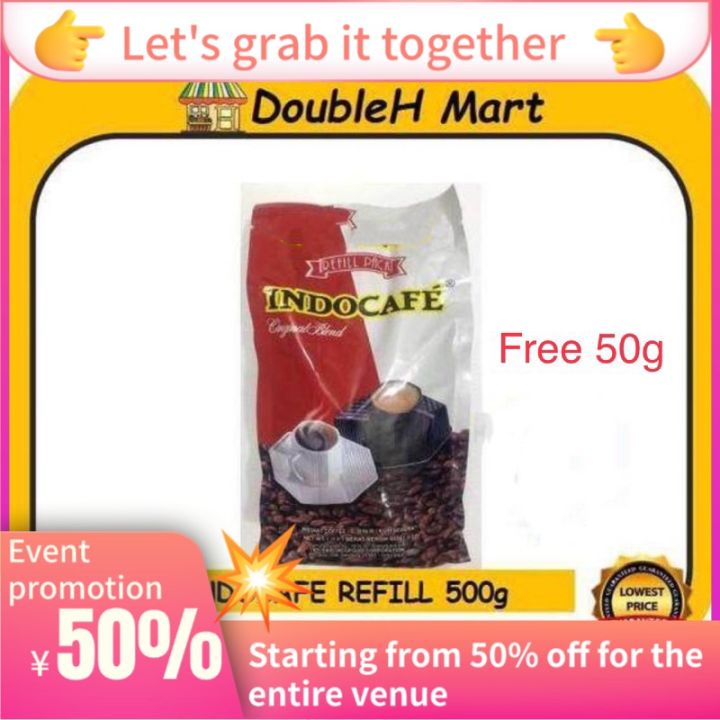 Indocafe Original Blend Instant Coffee Refill Pack 500g free 50g | Lazada