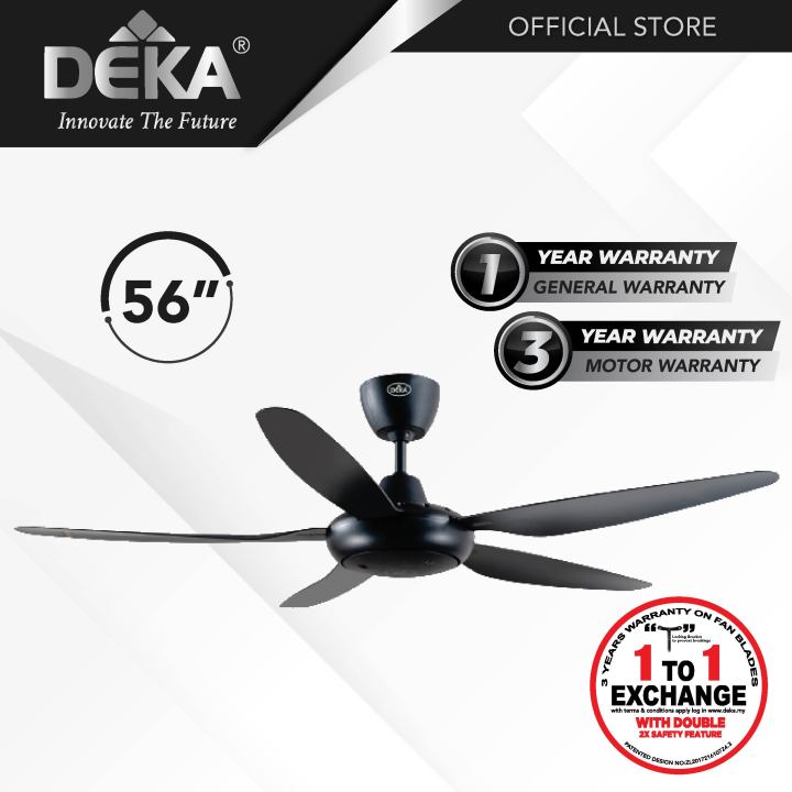 Deka 56 Inch 5-Speed Ac Motor Ceiling Fan | XR10 BK | XR10 WH | Ceiling ...