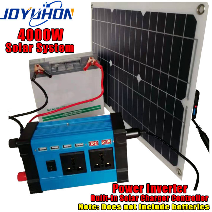 Solar System 4000W Inverter Built-in Solar Controller 18W Solar Panel ...