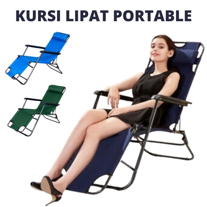 ORANGE Kursi Lipat Santai Portable - Kursi Malas Tempat Tidur Folding ...