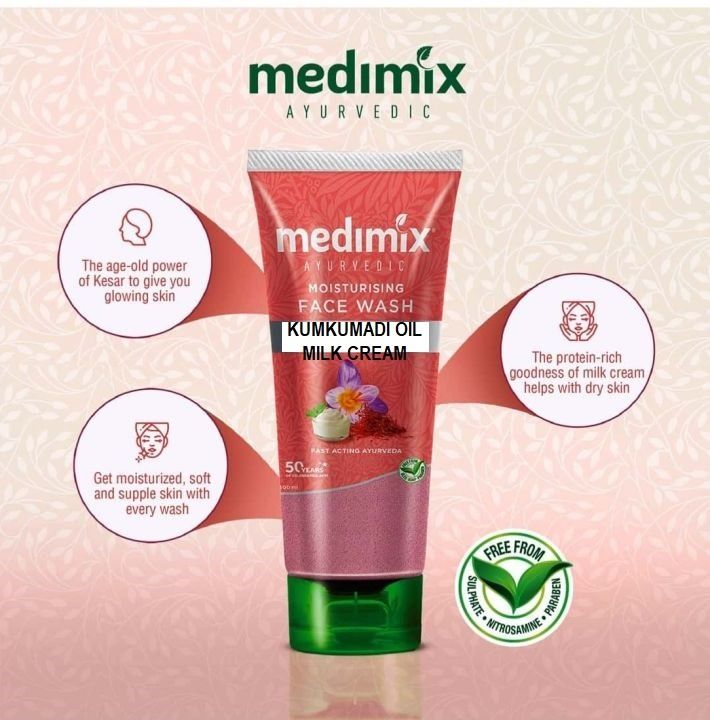MEDIMIX KUMKUMADI AYURVEDIC FACE WASH 150ML KUMKUMADI OIL MILK CREAM ...