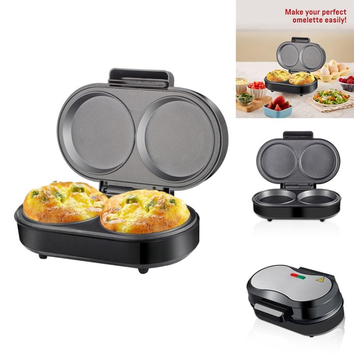 Double Mini Omelet Maker Round Non-Stick Grids Makes 2 Personalized ...