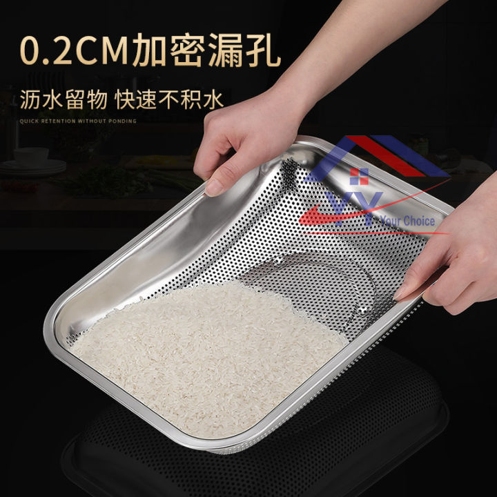 Stainless Steel Colander Square Shape / Mesh Skimmer / Wash Vegetables ...