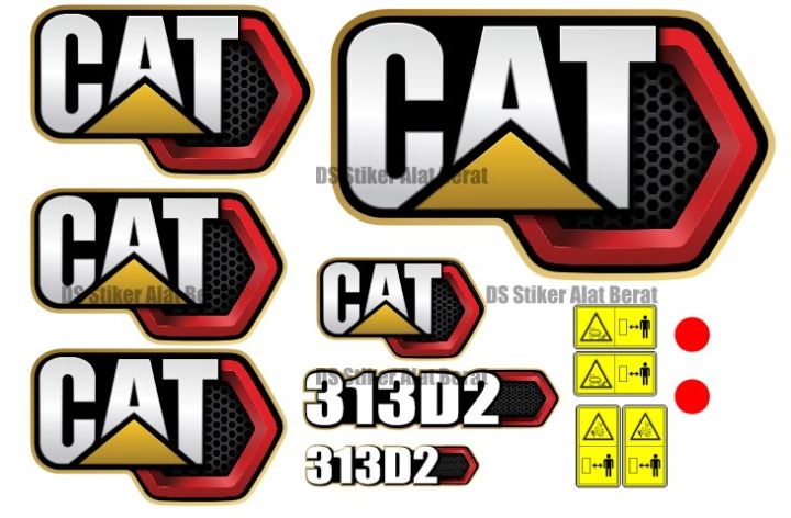 Stiker Alat Berat Stiker Excavator Cat 313D2 New Logo Baru | Lazada ...