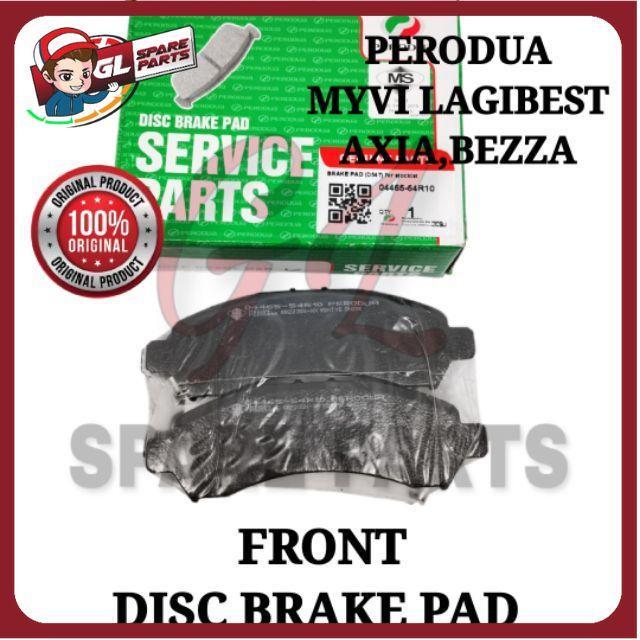 FRONT DISC BRAKE PAD (100% ORIGINAL) PERODUA MYVI 2011-2017 LAGIBEST ...