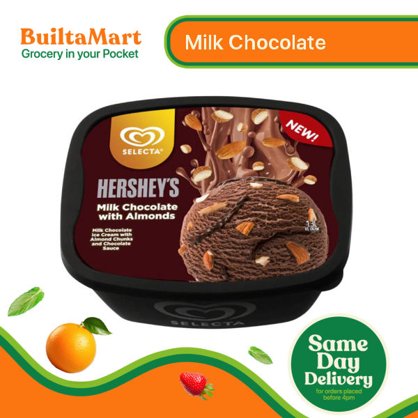 Selecta Hershey's Milk Chocolate with Almonds Ice Cream (1.3L) | Lazada PH