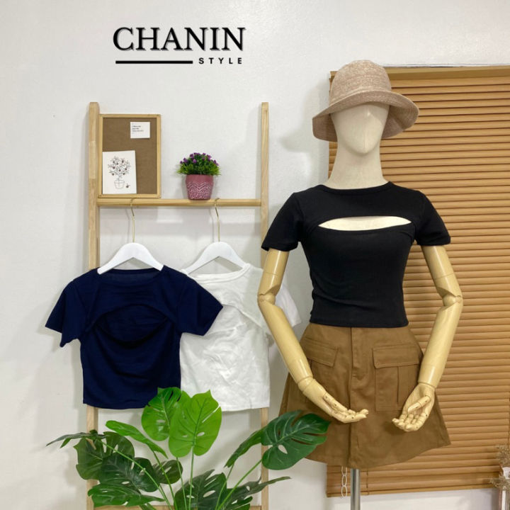 CHANIN.STYLE Emma crop เสื้อครอปเปิดหน้า แต่งกระดุม ผ้าร่อง สวยทุกสี ...