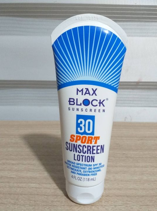 Max Block SPORT Broad Spectrum SPF 30 Sunscreen Lotion 3 oz(11ml) U.S.A ...