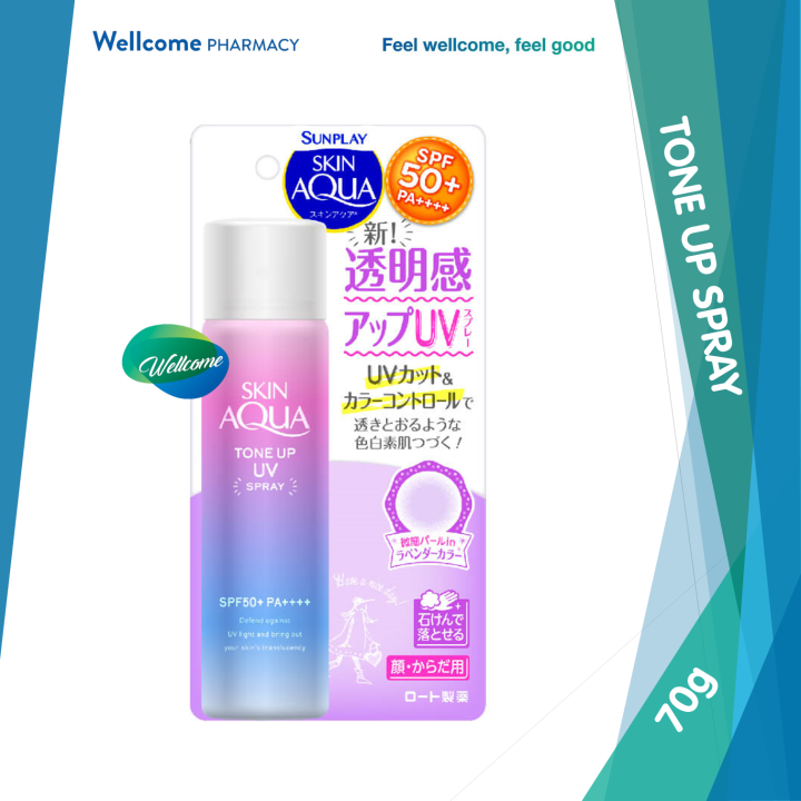 Sunplay Skin Aqua Tone Up UV Sunscreen Spray SPF50+ PA++++ - 70g | Lazada