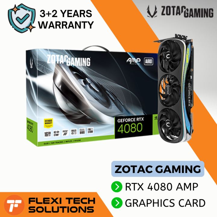 Flexi Tech ZOTAC GAMING GeForce RTX 4080 AMP Extreme AIRO 16GB GDDR6X GPU Graphics Card | Lazada