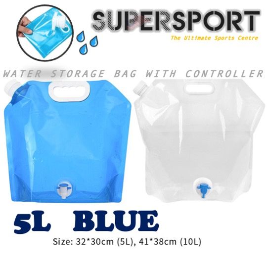 SUPERSPORT 5L/10L Outdoor Portable Thick PVC Collapsible Water Container Hanger with Controller ...