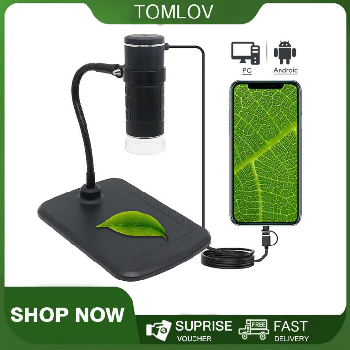 TOMLOV LED USB Digital Microscope 1000X Microscope Support Android PC ...