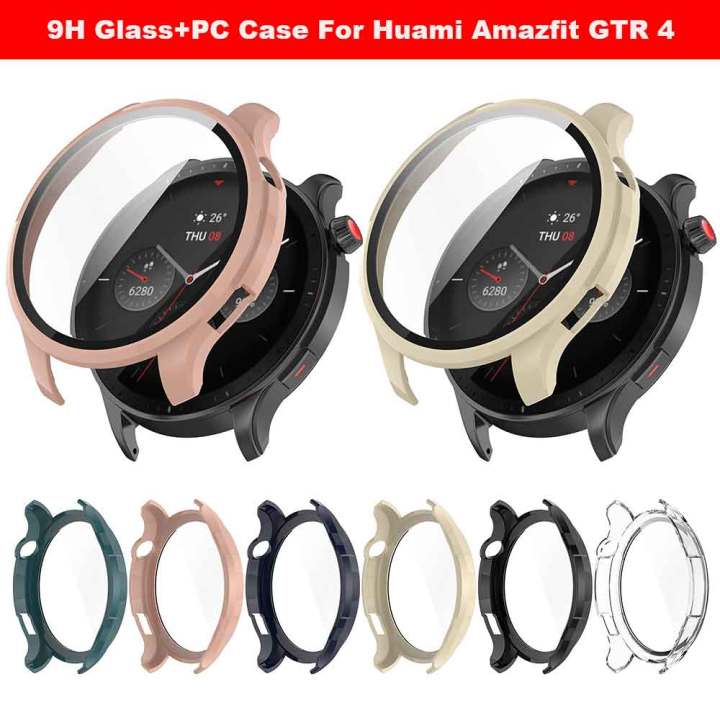 PC Case+Tempered Glass For Huami Amazfit GTR 4 Smartwatch Protective ...