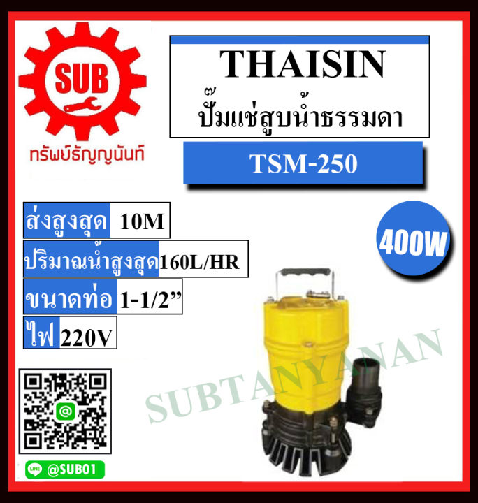 THAISIN ปั๊มแช่สูบน้ำธรรมดา รุ่น TSM-250 ถูกและดี | Lazada.co.th