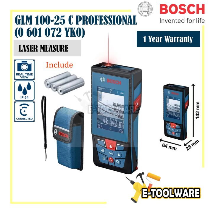 Bosch GLM 100-25 C Laser Measure 100 Meter (With Bluetooth) | Lazada