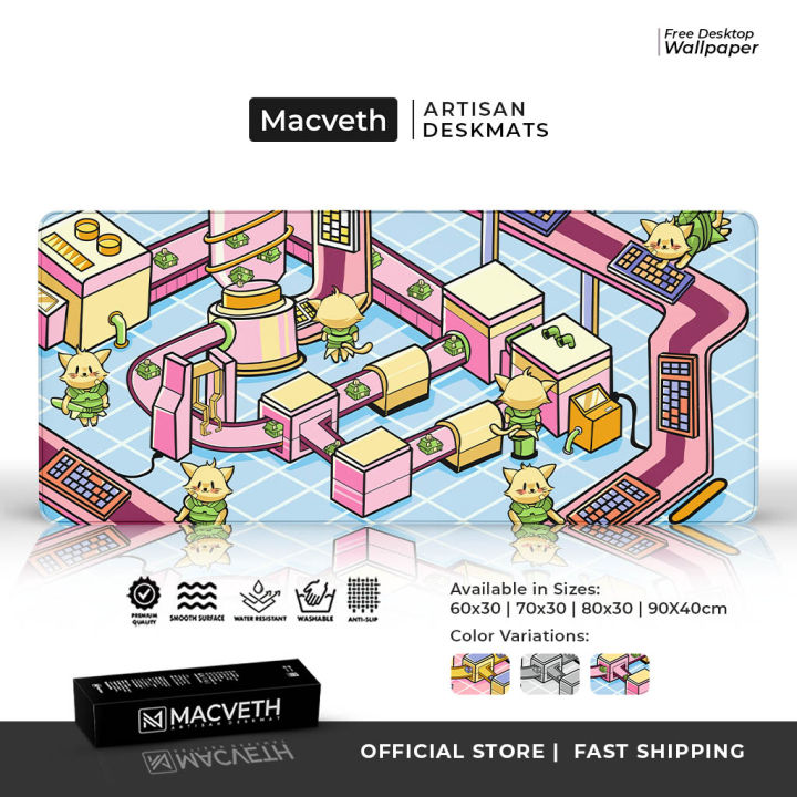 Macveth Artisan Deskmat | KeybFactory - Blue | Large Gaming Mousepad ...