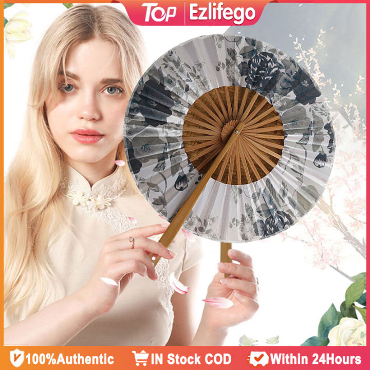 Japanese Handheld Folding Hand Round Fan Handhelded Folding Fan | Lazada PH