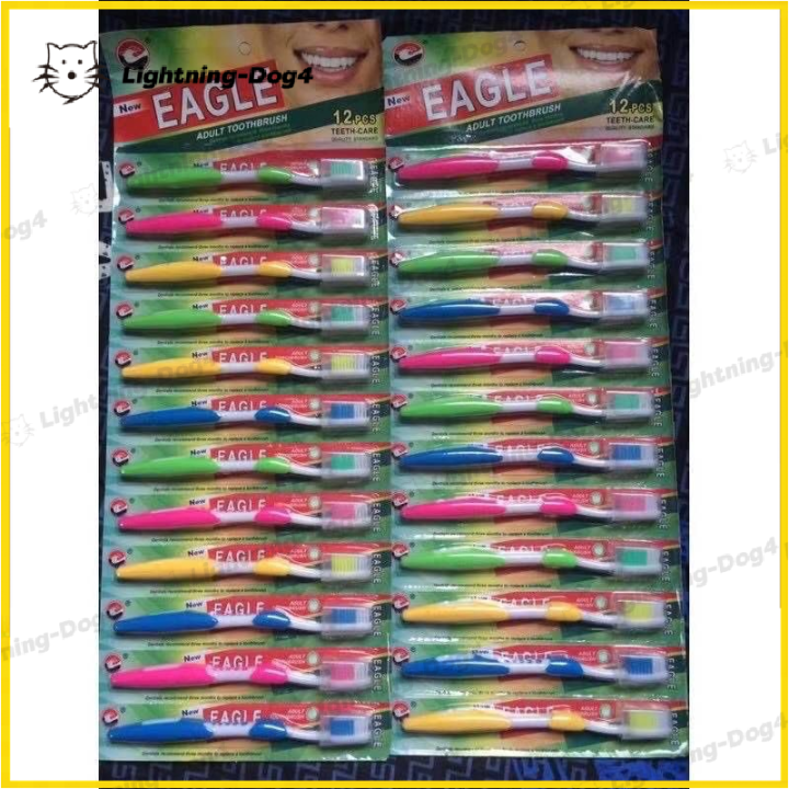 12pcs/pack EAGLE soft Toothbrush Family Pack Elastic Gum Care Adult ...