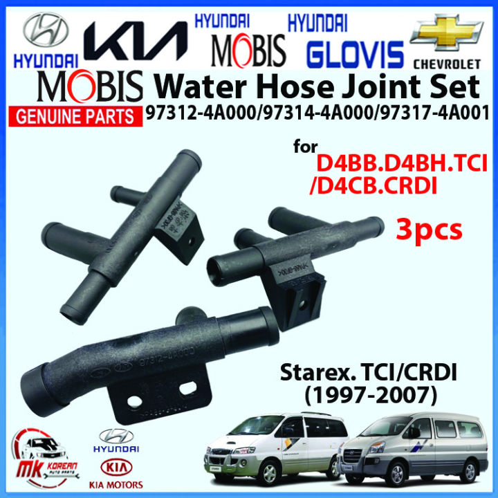 [GENUINE] Water Hose Joint Set. 3 pcs. for D4BB.D4BH.TCI/D4CB.CRDI. for ...