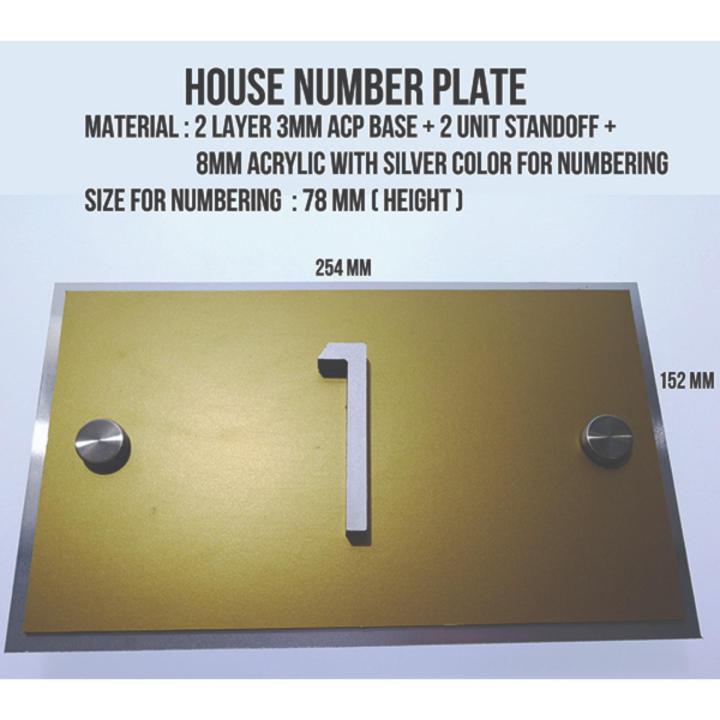 HOUSE NUMBER PLATE (GOLD ) | Lazada