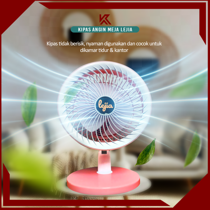Kipas Angin Meja Duduk Listrik Desk Fan Putih Pink | Lazada Indonesia