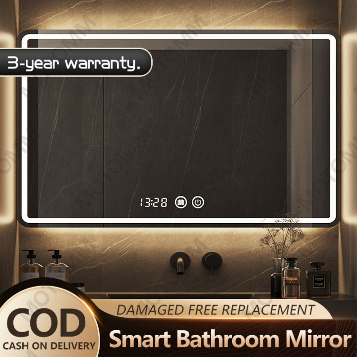 Smart LED bathroom mirror with LED light rectangular bathroom mirror ...